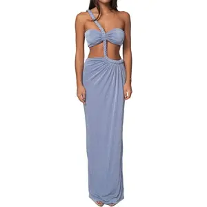JLUXLABEL One Shoulder Maxi Dress - Blue
