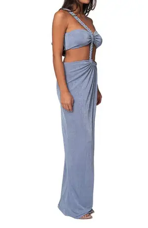 JLUXLABEL One Shoulder Maxi Dress - Blue
