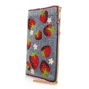MARY FRANCES ACCESSORIES Strawberry Jam Crossbody Phone Bag
