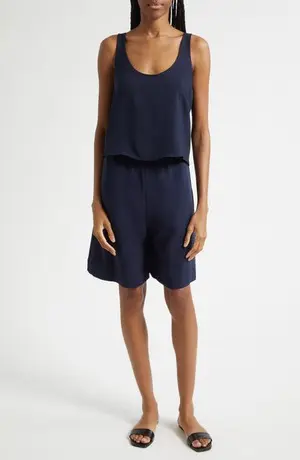 LESET Ari Scoop Crop Tank - Midnight