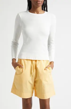 LESET Nando Knit Long Sleeve Top - White