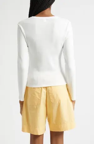 LESET Nando Knit Long Sleeve Top - White