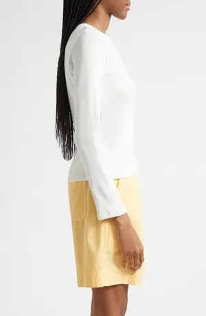 LESET Nando Knit Long Sleeve Top - White