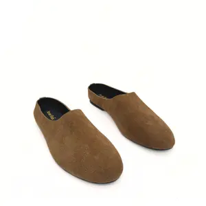 AMIE RAFA Blade Suede Mules - Taupe