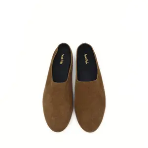 AMIE RAFA Blade Suede Mules - Taupe