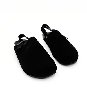 AMIE RAFA Toni Suede Clogs - Black