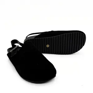 AMIE RAFA Toni Suede Clogs - Black