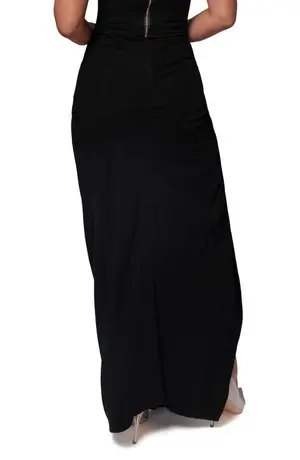 JLUXLABEL Noelia Slit Cotton & Linen Maxi Skirt