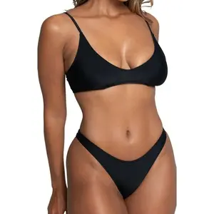 BRIGHT SWIMWEAR Bright Swimwear Sofie Bottom - Floral Bikini Black