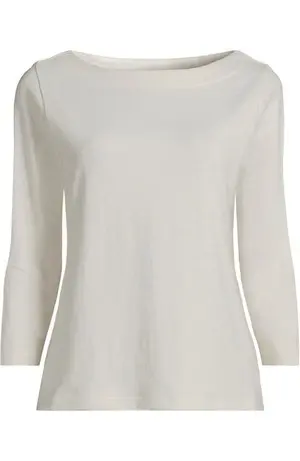 LANDS' END Mariner Jersey Boatneck Top - Oyster