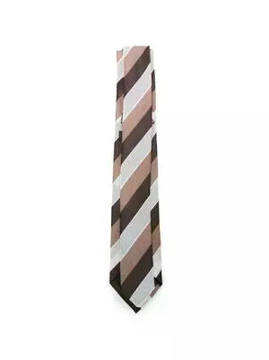 Tagliatore Striped Neck Tie - Brown