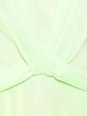 GENNY Pleated Twist-detail Maxi Dress - Green