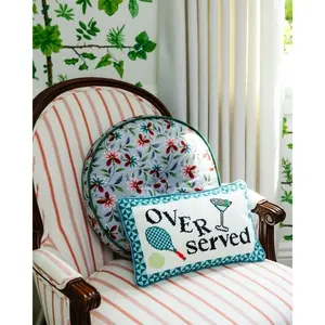 FURBISH Overserved Needlepoint Pillow, 15 X 9