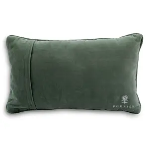 FURBISH Make It A Double Needlepoint Pillow, 15 X 9 - Green