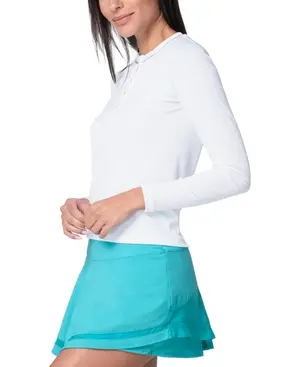 Lucky In Love Henley Long Sleeve Top - White