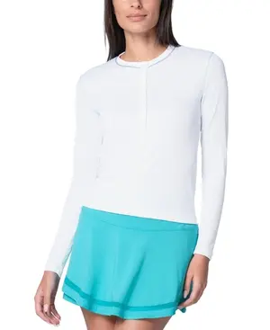 Lucky In Love Henley Long Sleeve Top - White