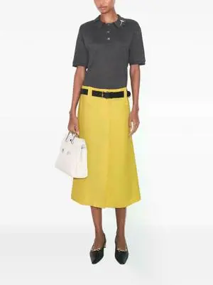 Tory Burch Oversized Silk Polo - Grey