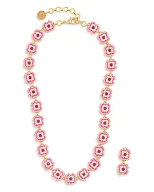 CAPUCINE DE WULF Dianthus Enamel And Jade Necklace