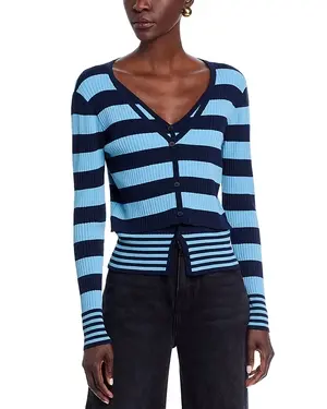 AREA STARS Stripe Long Sleeve Knit Top