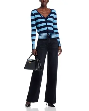 AREA STARS Stripe Long Sleeve Knit Top