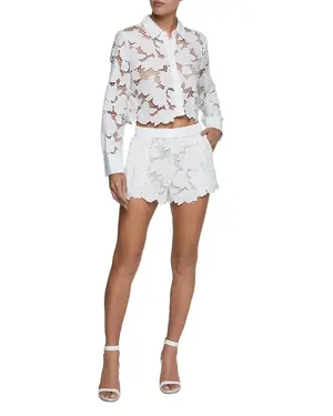 L'Agence Seychelle Cropped Button-down Blouse - Ivory