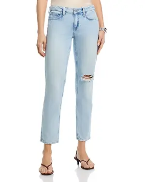 L'Agence Nevia Low Rise Slouch Straight Leg Jeans - Lago Descruct
