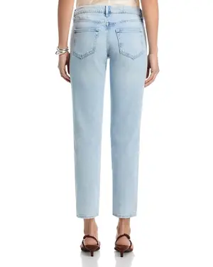 L'Agence Nevia Low Rise Slouch Straight Leg Jeans - Lago Descruct