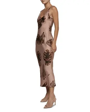 L'Agence Akiya Tank Dress - Hazelnut Multi Large Palm