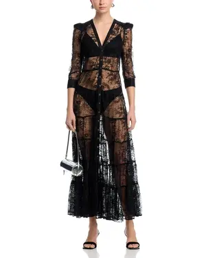 L'Agence Seraphina Lace Maxi Dress