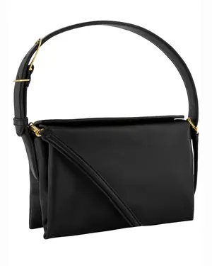 Vince Sidney Boxy Leather Bag - Black