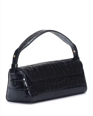 Vince Sabrina Croc-embossed Mini Top-handle Bag - Black