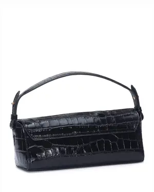 Vince Sabrina Croc-embossed Mini Top-handle Bag - Black