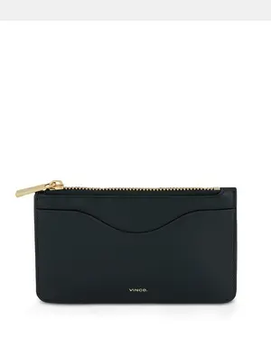 Vince Leather Zip-top Card Case - Herba