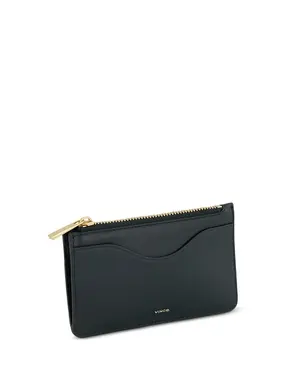 Vince Leather Zip-top Card Case - Herba