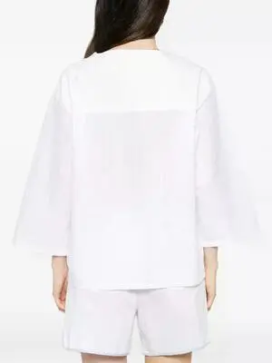 RELAX RE-LUX V-neck Three-quarter Sleeve Tunic Top