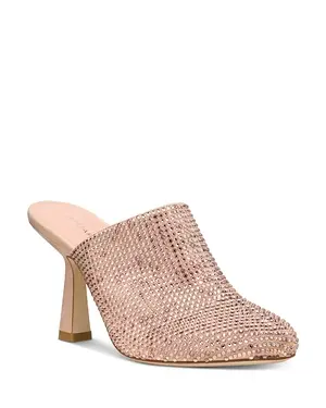 STUART WEITZMAN Thalia Shine Embellished Leather Mule Pumps