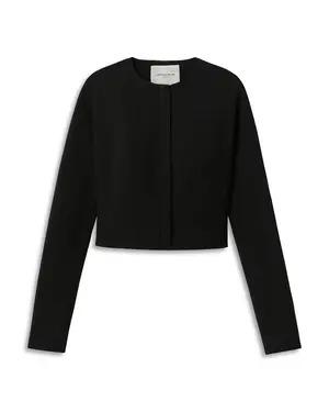 Lafayette 148 New York Collarless Zip-up Jacket
