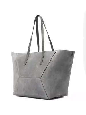 Brunello Cucinelli Panelled Suede Tote Bag - Grey