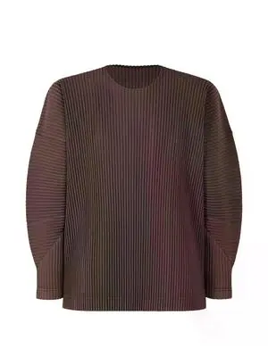 Issey Miyake Pleated Long-sleeve T-shirt - Brown