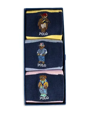 Polo Ralph Lauren Embroidered Crew Socks, Pack Of 3