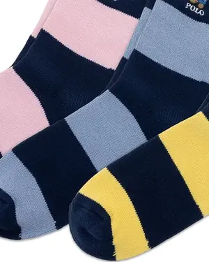 Polo Ralph Lauren Embroidered Crew Socks, Pack Of 3