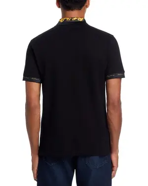 Versace Cotton Piquet Polo - Black/gold