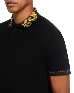 Versace Cotton Piquet Polo - Black/gold
