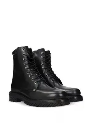 Off-White Lace-up Leather Boots
