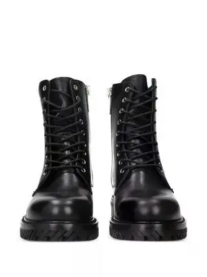 Off-White Lace-up Leather Boots