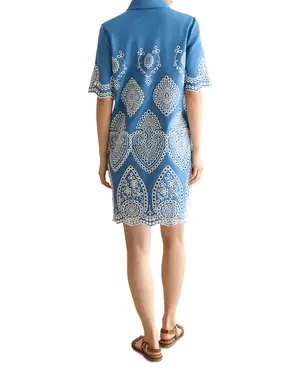 HOBBS LONDON Daria Broderie Shirt Dress