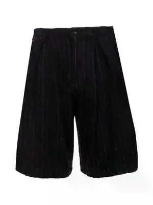 Comme Des Garçons Pinstripe Pleated Shorts - Black
