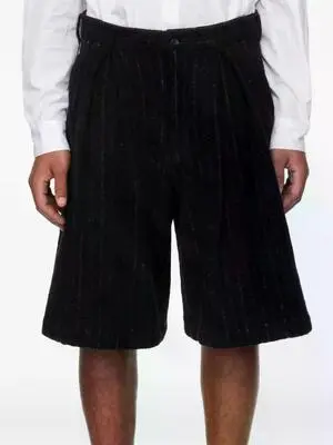 Comme Des Garçons Pinstripe Pleated Shorts - Black