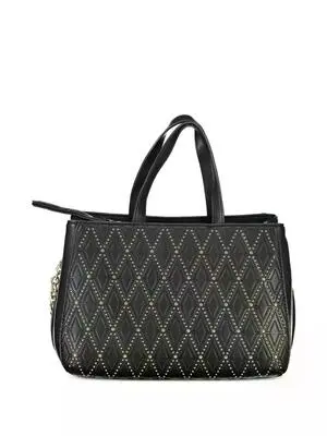 MARIO VALENTINO Diamond-quilted Stud-embellished Tote Bag - Black