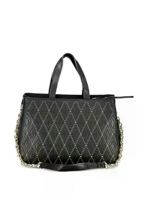 MARIO VALENTINO Diamond-quilted Stud-embellished Tote Bag - Black